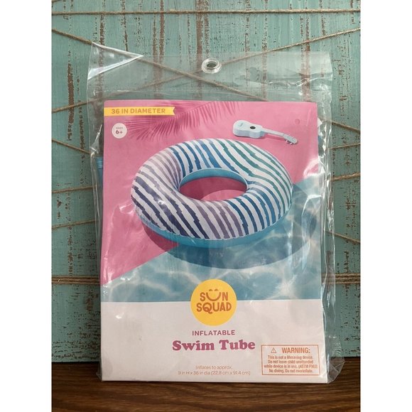 Other | Sun Squad Inflatable Swim Tube 36 Inches Diameter With Stripes ...